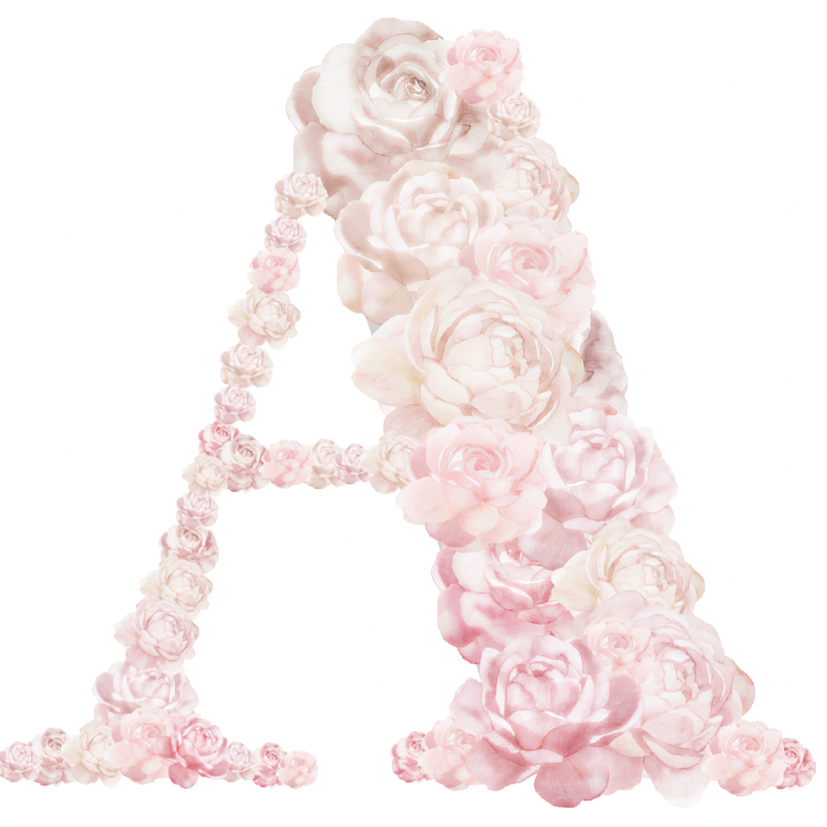 Pastel Floral Letters – Polka Art Prints