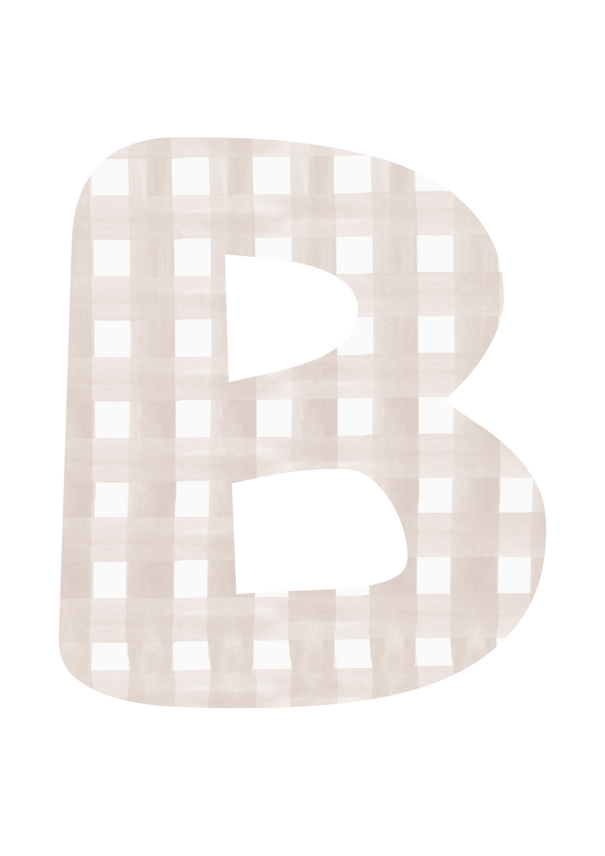 Gingham Letter Name – Polka Art Prints