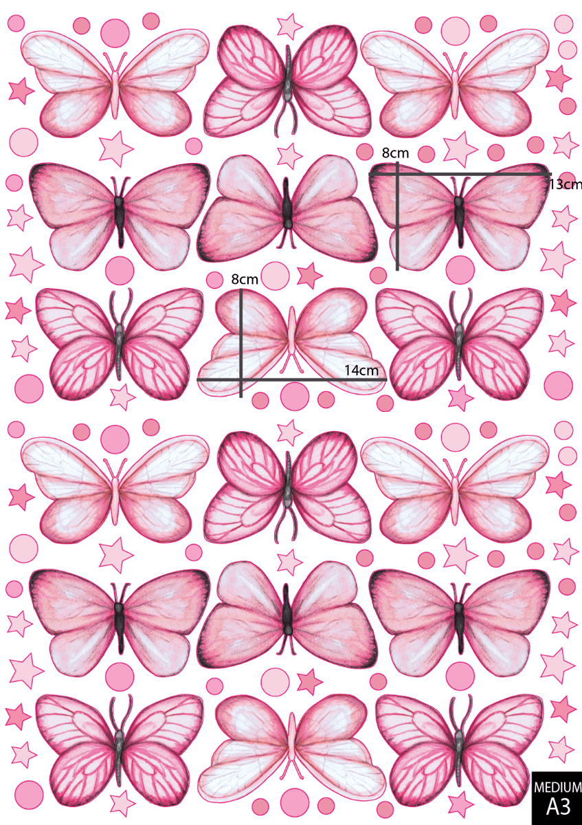 Pink Butterfly Pack – Polka Art Prints
