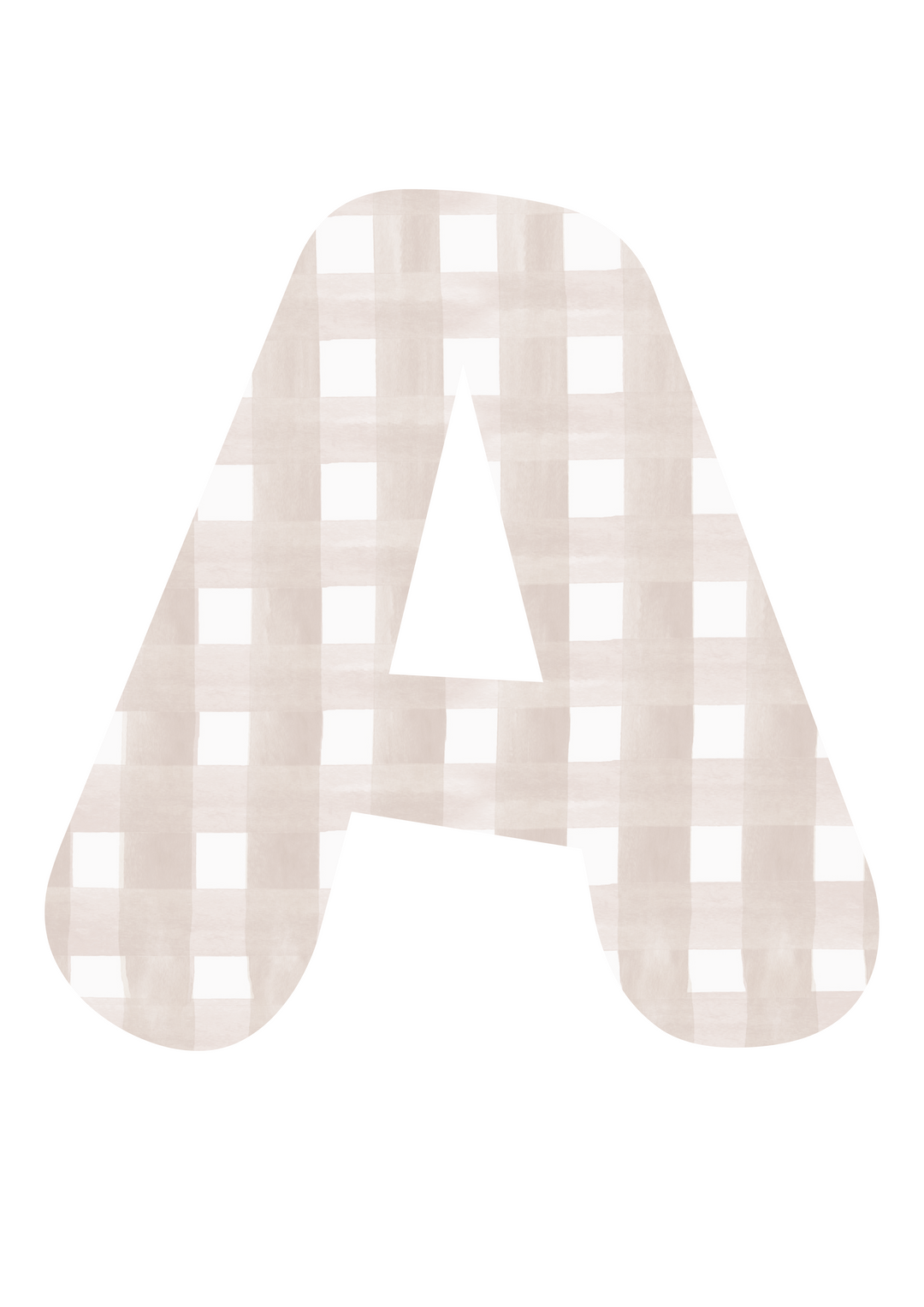 Gingham Letter Name – Polka Art Prints