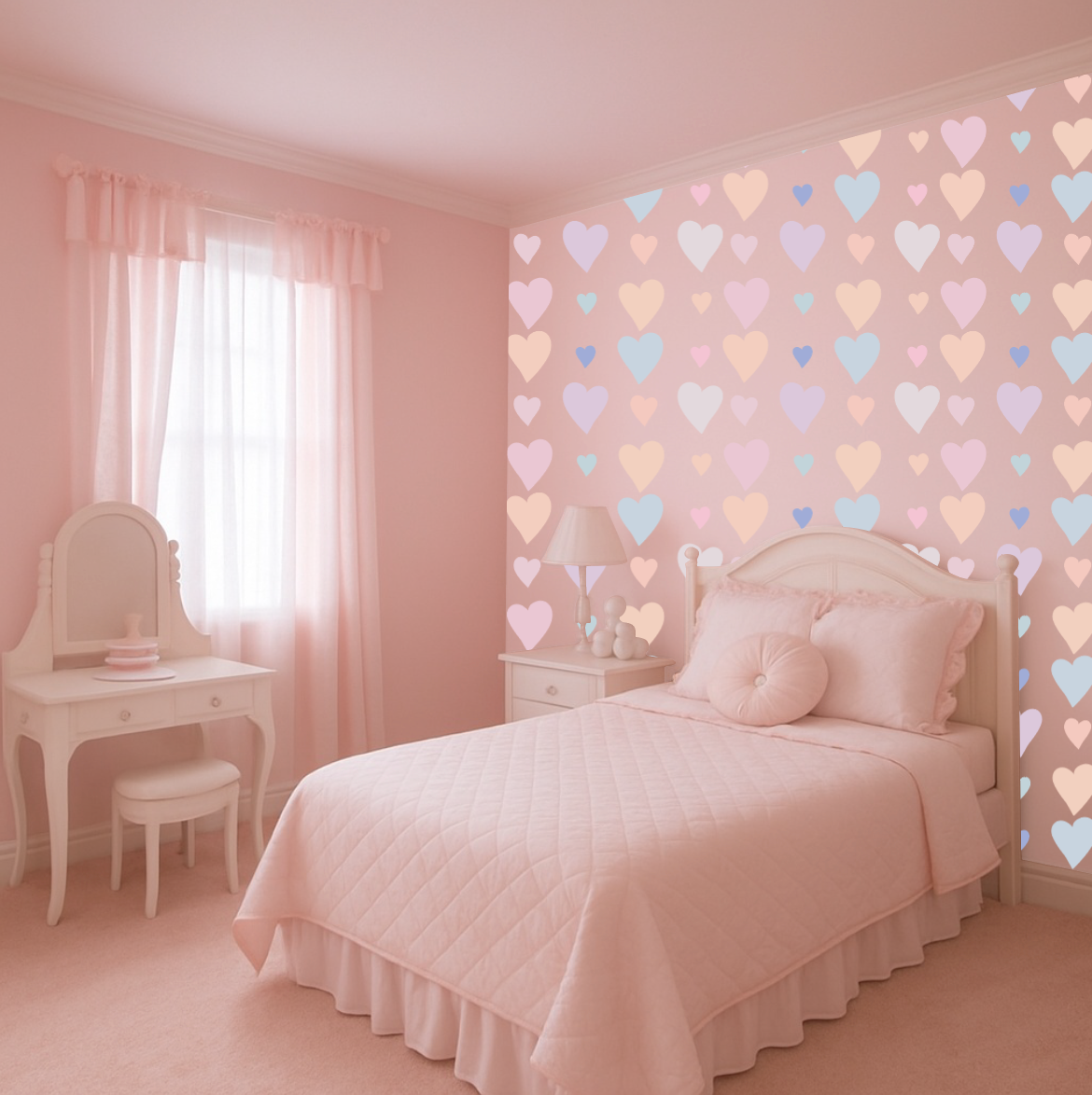 Sherbert Hearts Wallpaper – Polka Art Prints