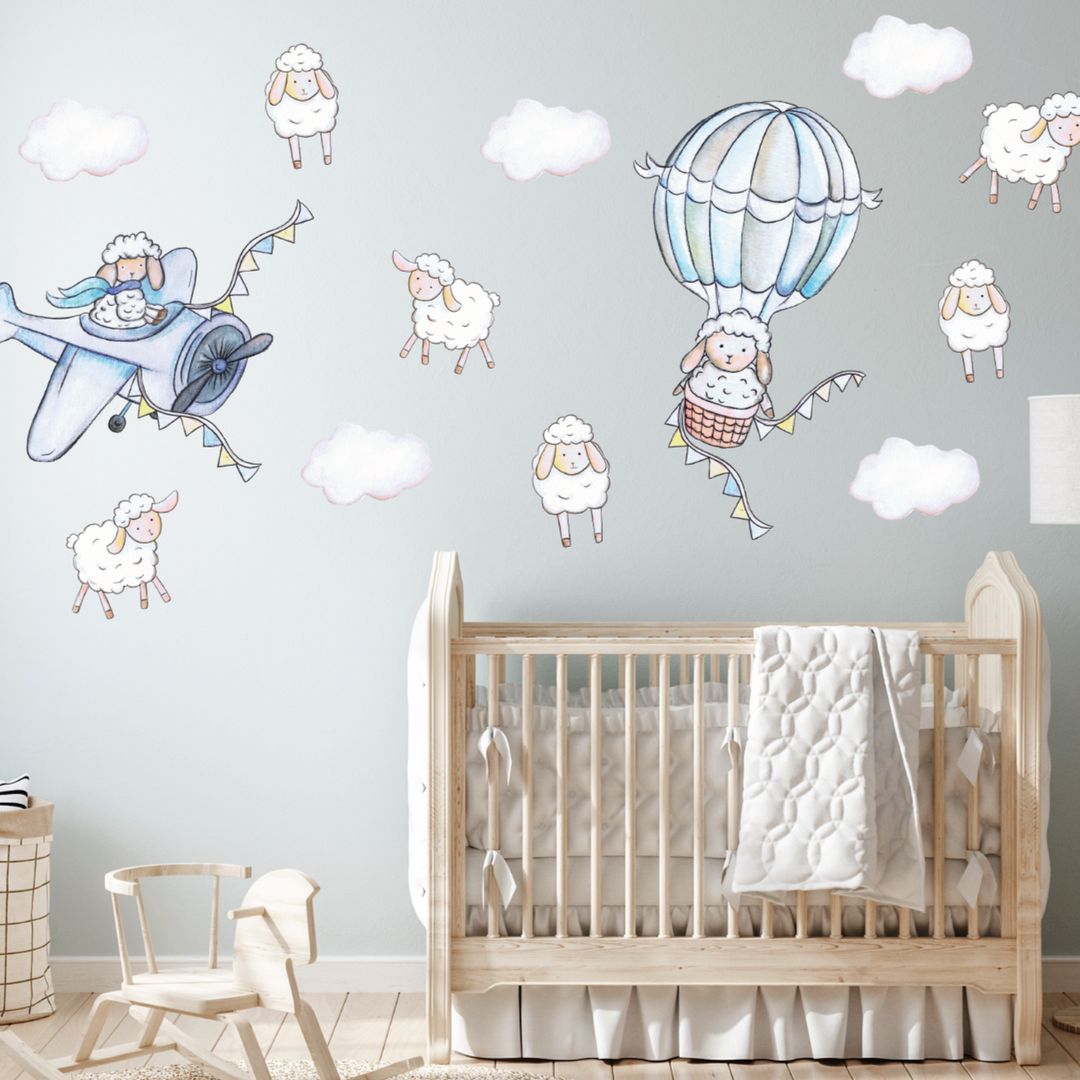 Flying Sheep Wall Decals – Polka Art Prints